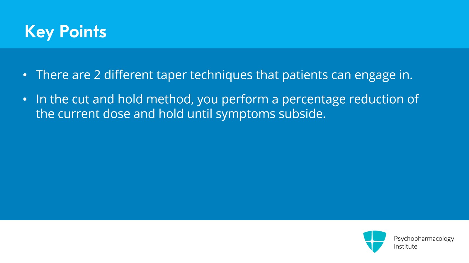 Techniques for Successful Benzodiazepine Tapering | Psychopharmacology ...